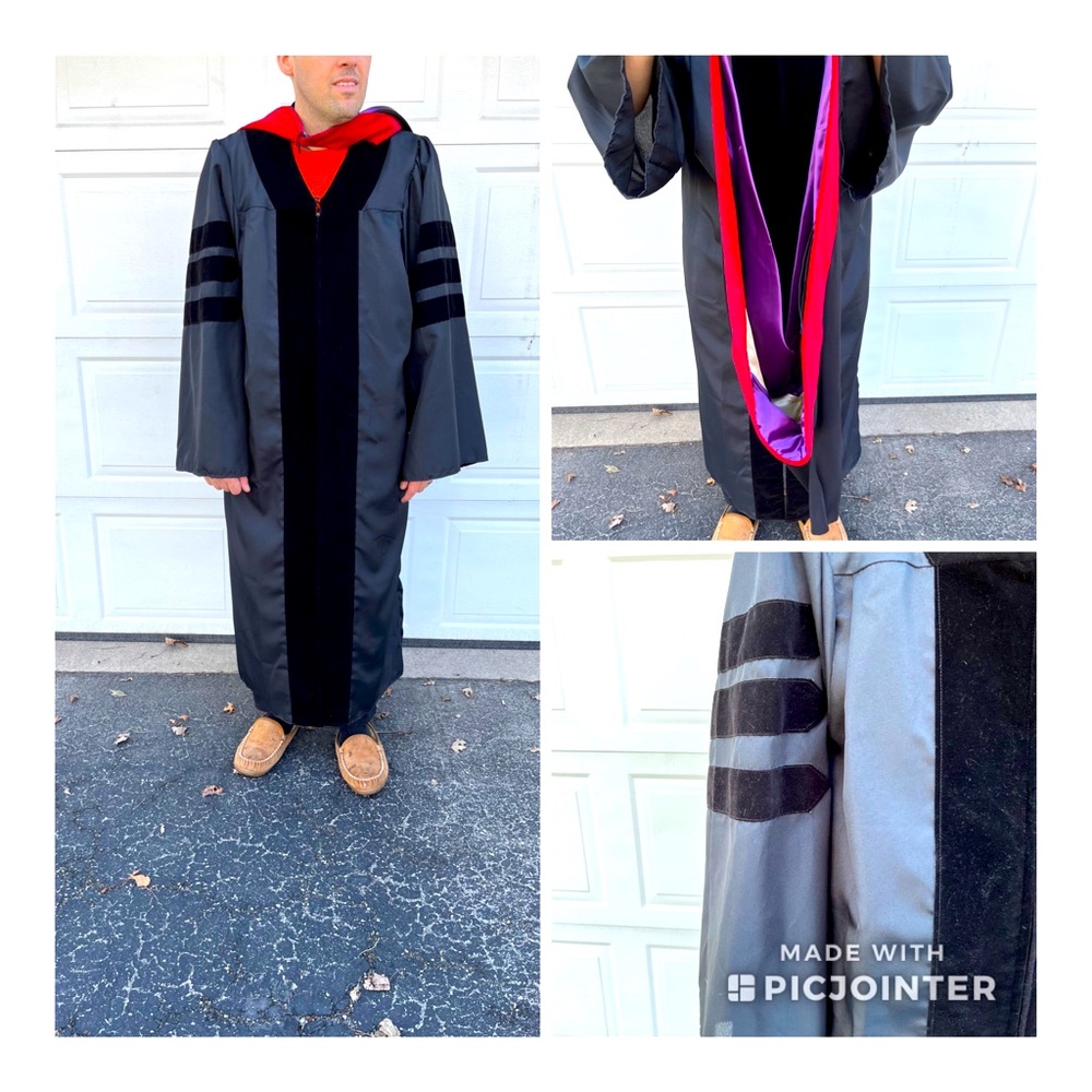 Doctoral Graduation Gown With Hood, Theological Gradu… - Gem